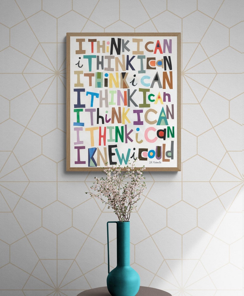 I Think I Can Motivational Cut Paper Art Print by Jill Mcdonald - Etsy