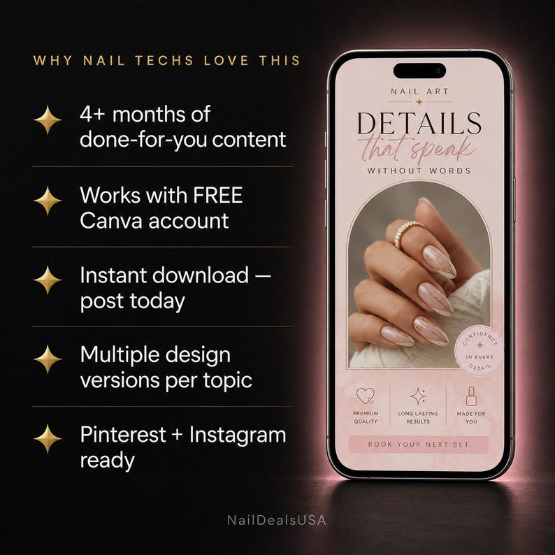 130 Nail Tech Canva Templates, Booking, Promo (digital Download) - Etsy