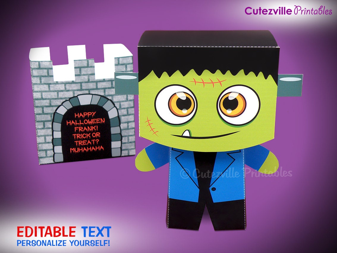 Halloween PDF Printable Treat Box Frankenstein's Monster - Etsy