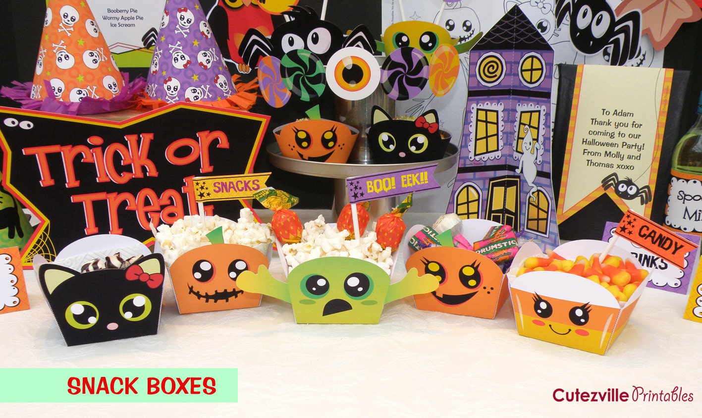 Halloween Printable Party Kit With Editable Text Features PDF - INSTANT ...