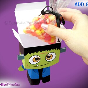 Halloween PDF Printable Treat Box Frankenstein's Monster With Editable ...