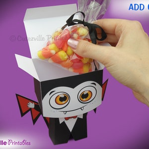 Halloween Dracula Favor, Candy, Gift Box - Editable Text Printable PDF ...