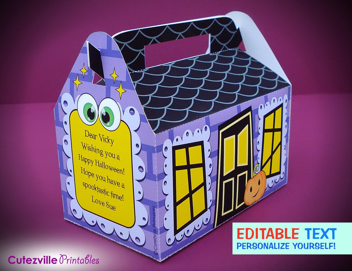 Halloween Haunted House Cupcake Box, Printable Treat Box (PDF) - Etsy