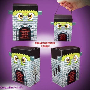 Halloween PDF Printable Treat Box Frankenstein's Monster With Editable ...