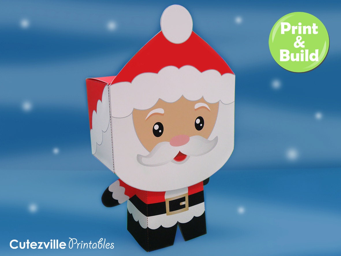 Printable PDF Christmas Santa Claus Gift, Favor, Candy Box Editable ...