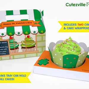 PDF Printable St. Patrick's Day Cake Shop Box With Editable Text ...