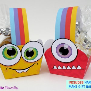 PDF Printable Monster Snack Boxes / Gift Baskets With Editable - Etsy