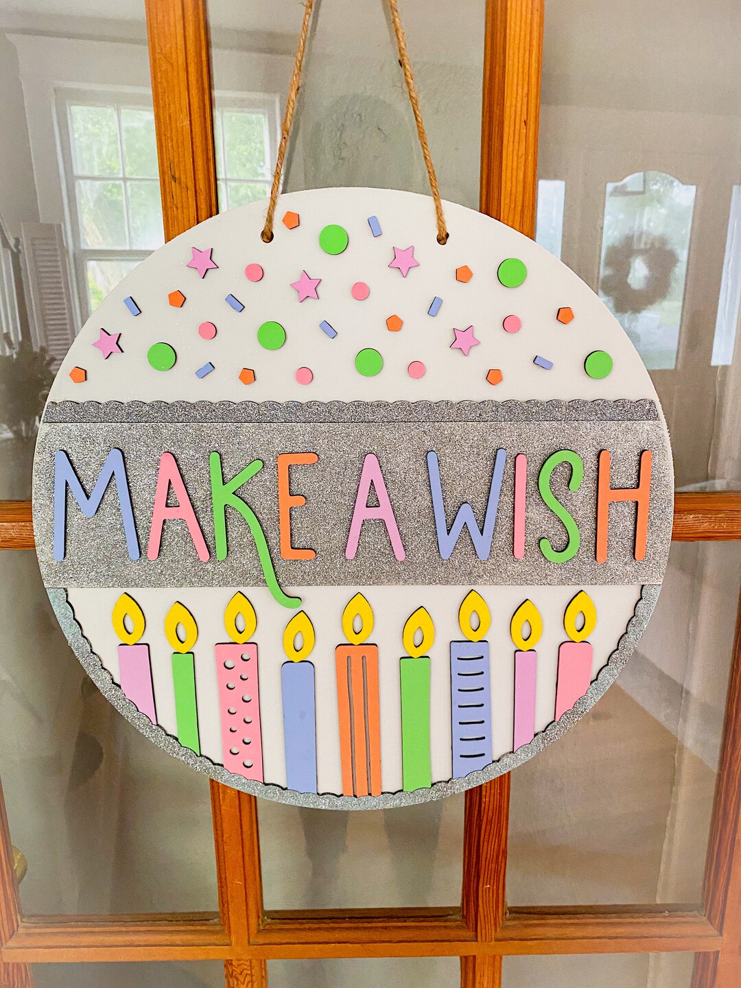 Make a Wish, 16" Door Round, Wood Door Wreath - Etsy