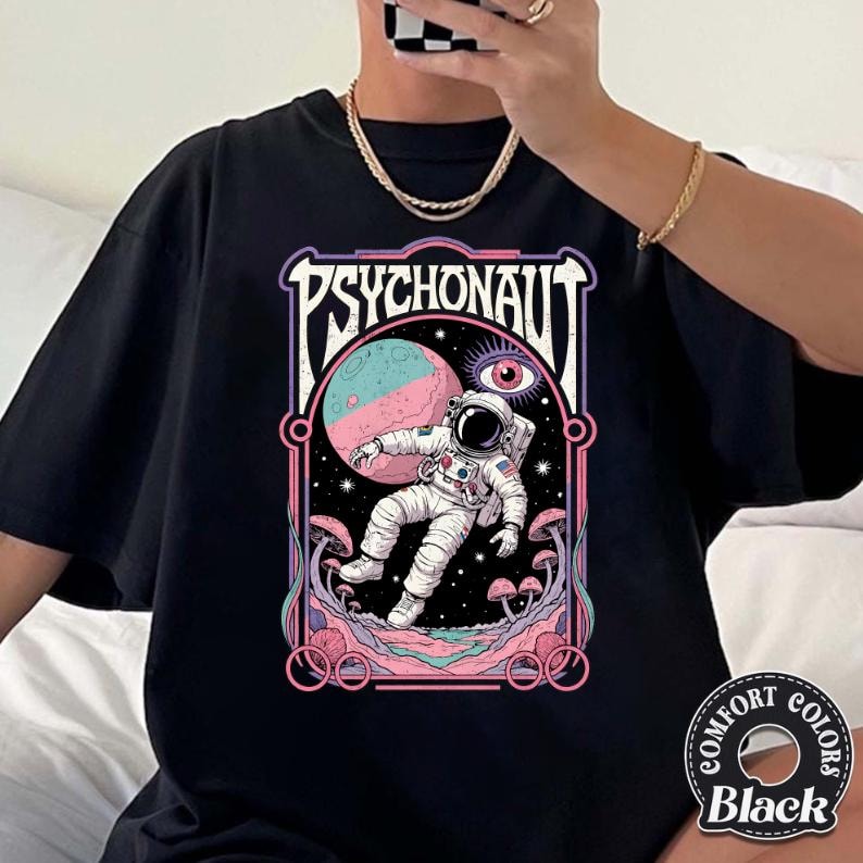 Psychonaut T-shirt | Cosmic Astronaut Sweatshirt | Retro Space Graphic ...