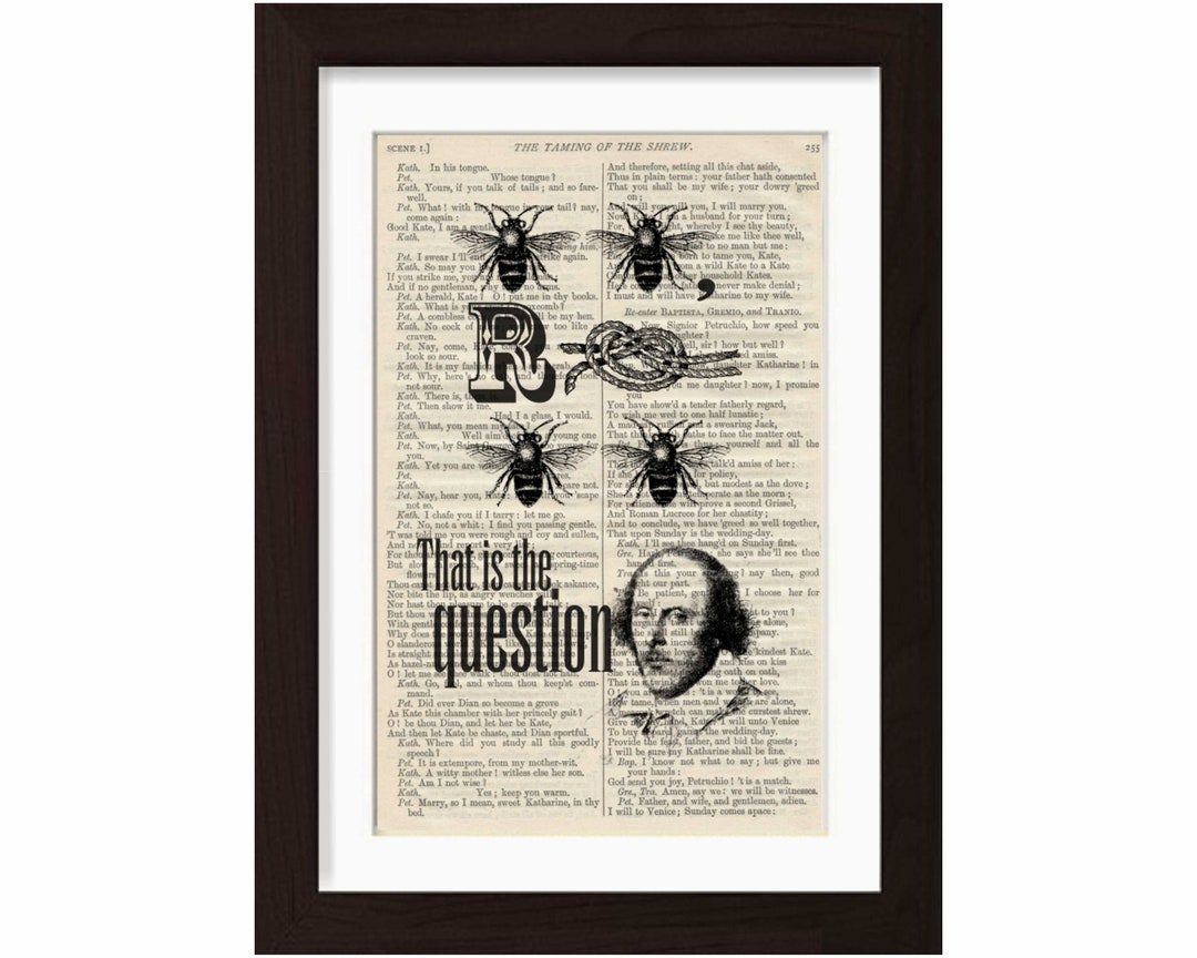 Fun Shakespeare Quote to Be or Not to Be Print on Repurposed ...