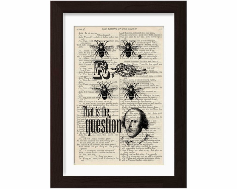 Fun Shakespeare Quote to Be or Not to Be Print on Repurposed - Etsy