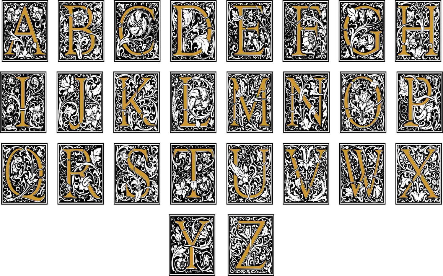 Wedding Typography Decorative Initials Letter Print on - Etsy