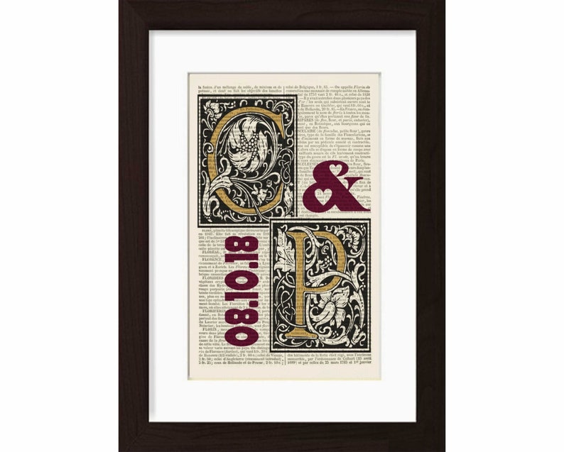 Wedding Typography Decorative Initials Letter Print on - Etsy
