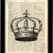 Crown Print Set of 5 Beautiful Crown Prints on Upcycled 1896 Latin ...