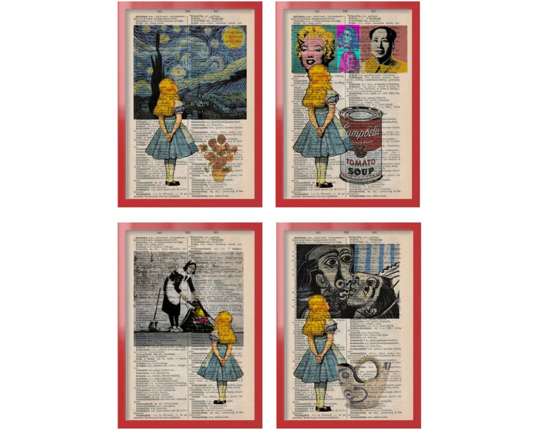 Alice Meets the Artists Set of 4 5 X 7 French Dictionary Mixed - Etsy