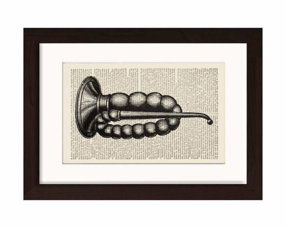 Antique Ear Trumpet Engraving Print on Vintage Upcycled Page - Etsy
