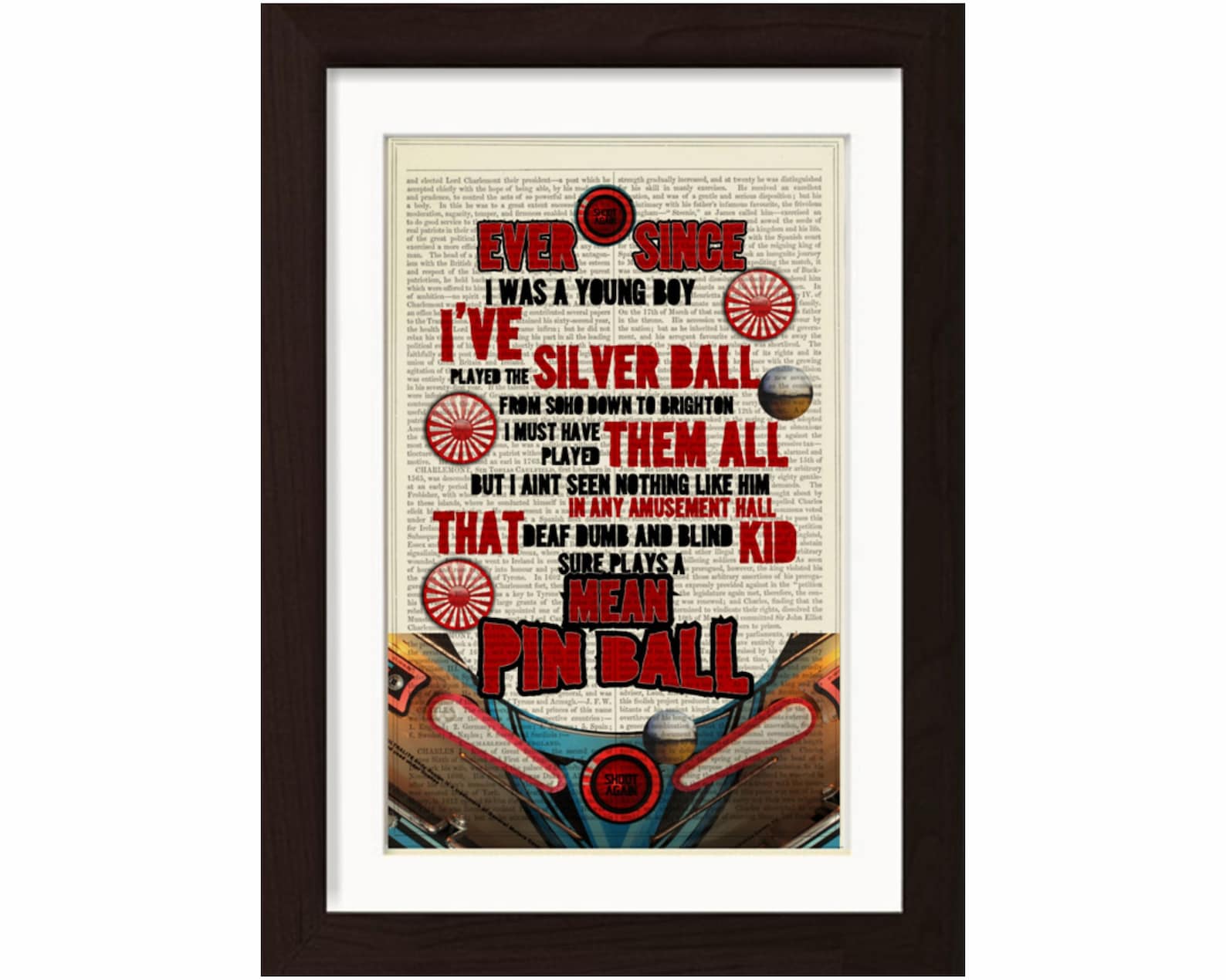 The Who Pinball Wizard Song Lyric Print on Upcycled Vintage - Etsy