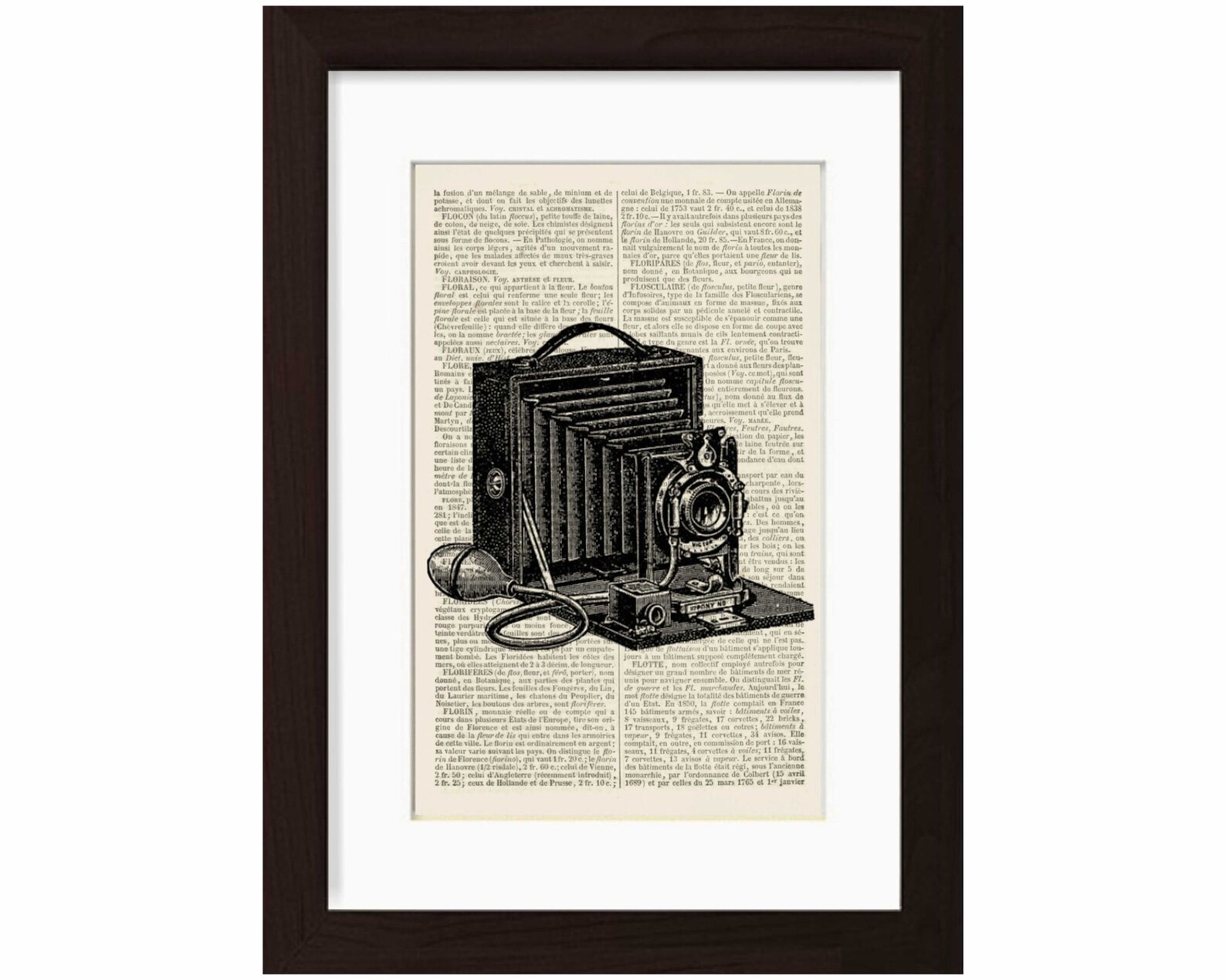Vintage Mono Camera Print on Upcycled Vintage Page Mixed Media - Etsy