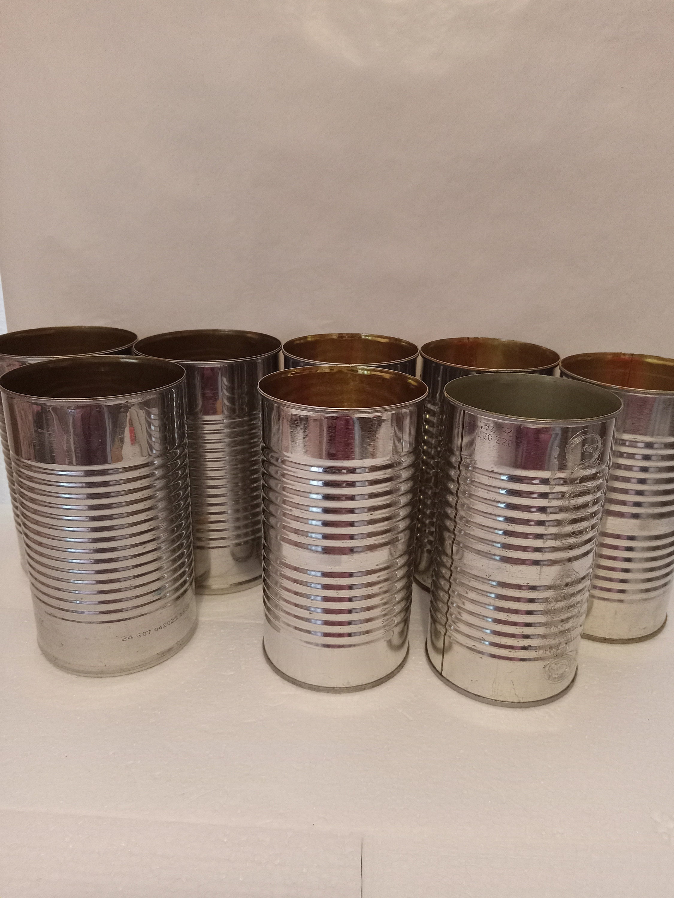 8 Tall Tin Cans / Metal Cans - Etsy