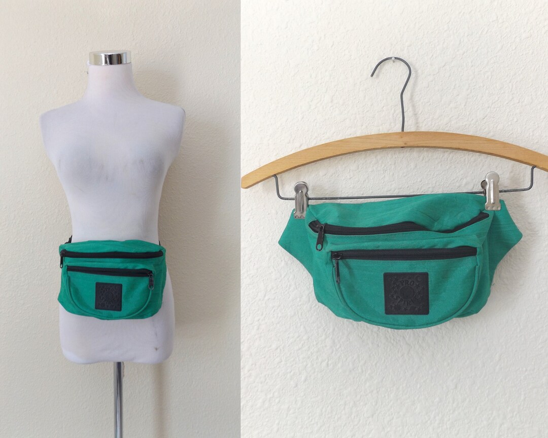 90s Green Nylon Fanny Pack Vintage Unisex Small Hip Pouch - Etsy