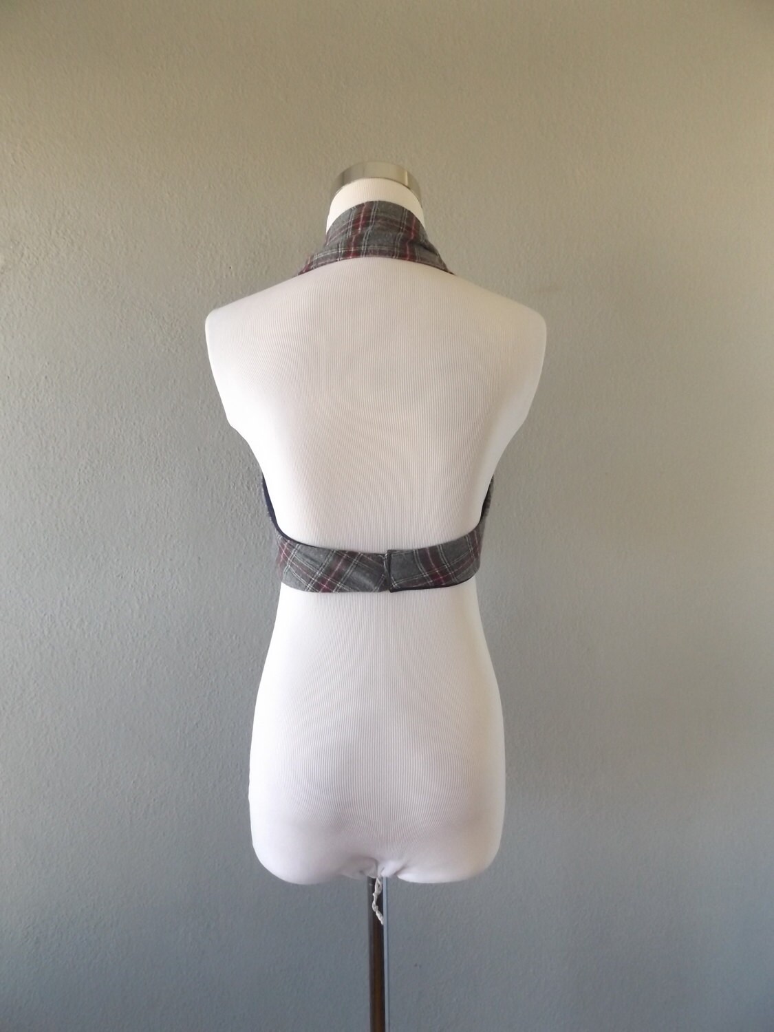 Flannel Halter Top Handmade Grunge Bikini Cropped Tops - Etsy UK