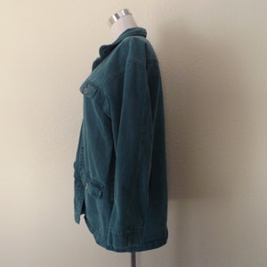 90s Green Denim Chore Jacket, Medium Large Unisex Cotton Color Jean ...