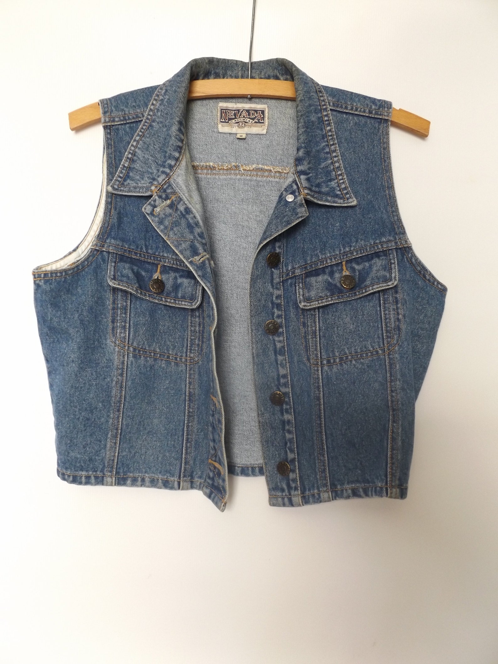 Vintage 90s Hand Painted Denim Vest Size Small Native - Etsy