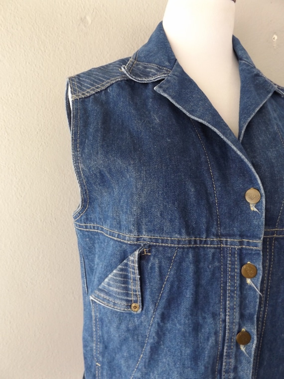 80s denim vest / vintage breakfast club cotton jean j… - Gem