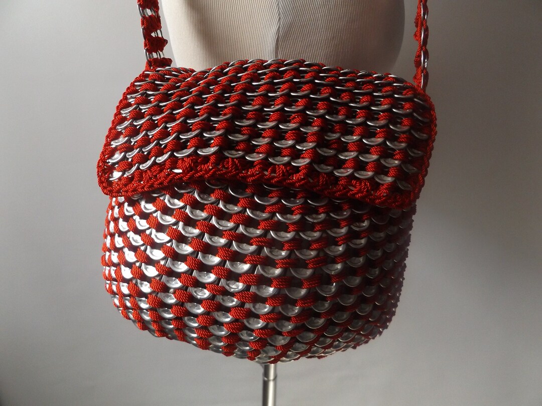 Vintage 60s Handmade Soda Pop Tab Purse, OOAK Upcycled Recycled ...