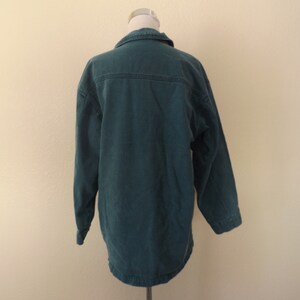 90s Green Denim Chore Jacket, Medium Large Unisex Cotton Color Jean ...