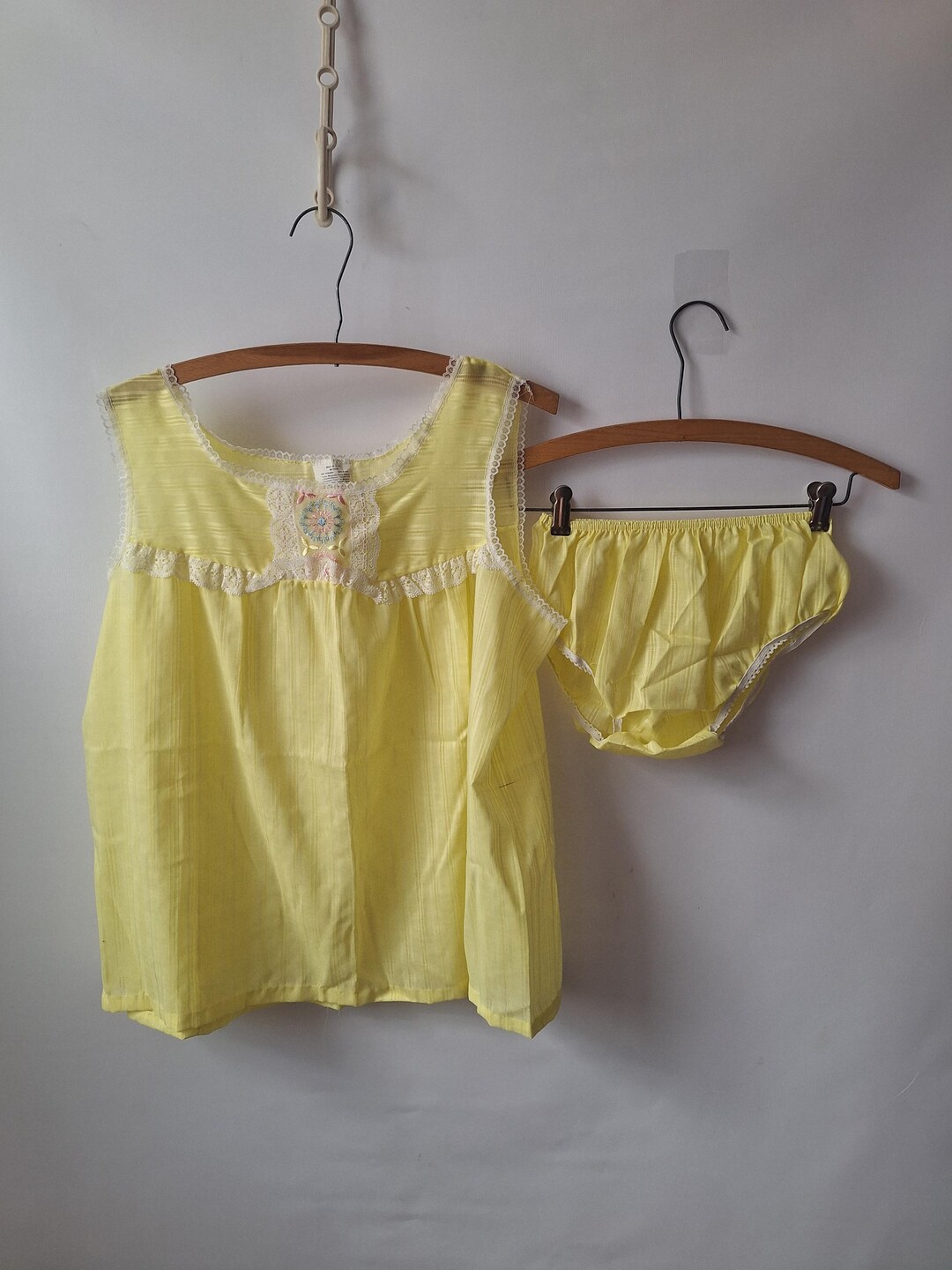Vintage 60s Lingerie Panty Set Size Small Medium, Bright Yellow Color ...