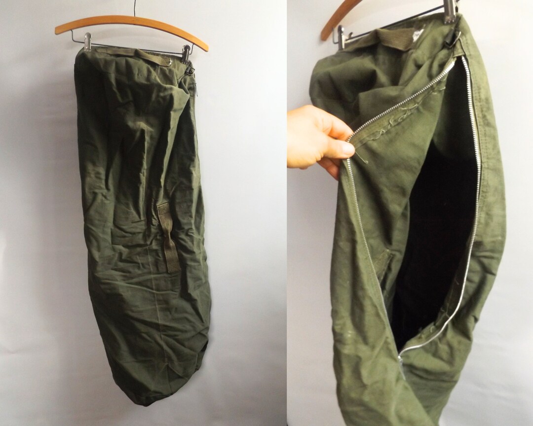 Oversize Army Duffle Bag 70s Vintage Green Military Issued Overnight ...