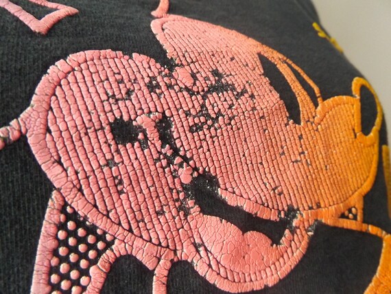 vintage 90s neon puffy pain mickey mouse cotton tee, … - Gem