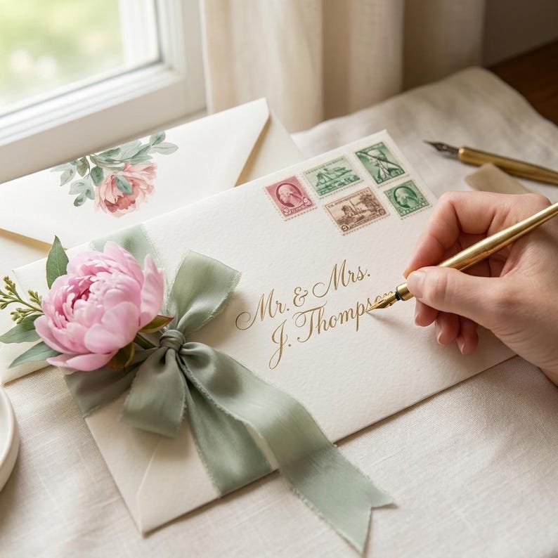 Peony Wedding Invitation Suite | 3 Cards Editable Canva RSVP Details - Etsy