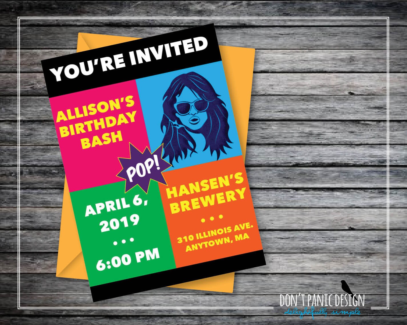 Pop Art Printable Birthday Invitation Woman's Birthday - Etsy