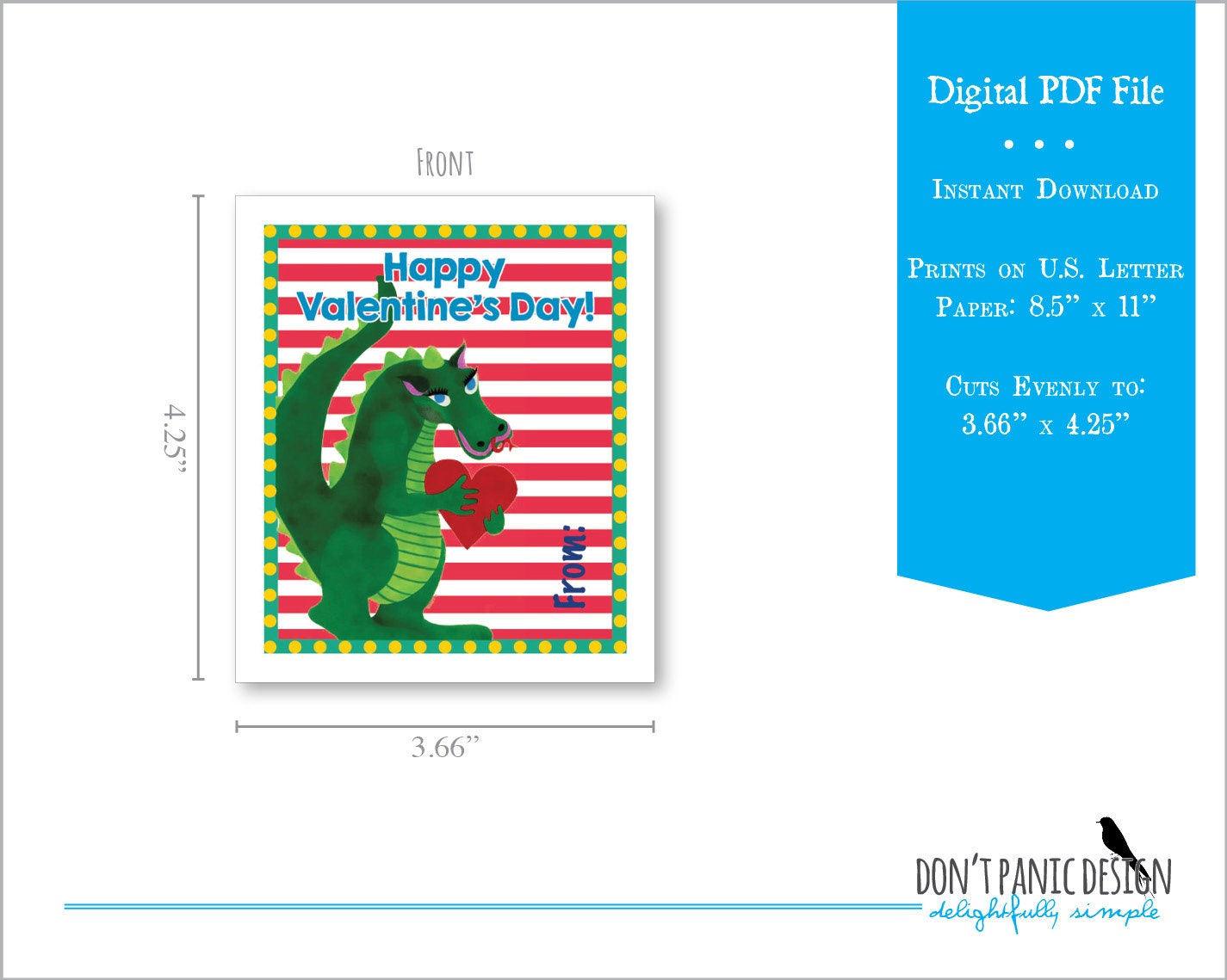 DIY Dragon Valentine's Card - Fun, Modern, Dragon Heart School ...