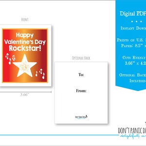 Printable Rock & Roll Valentine's Day Cards, Colorful, Musical Rockstar ...