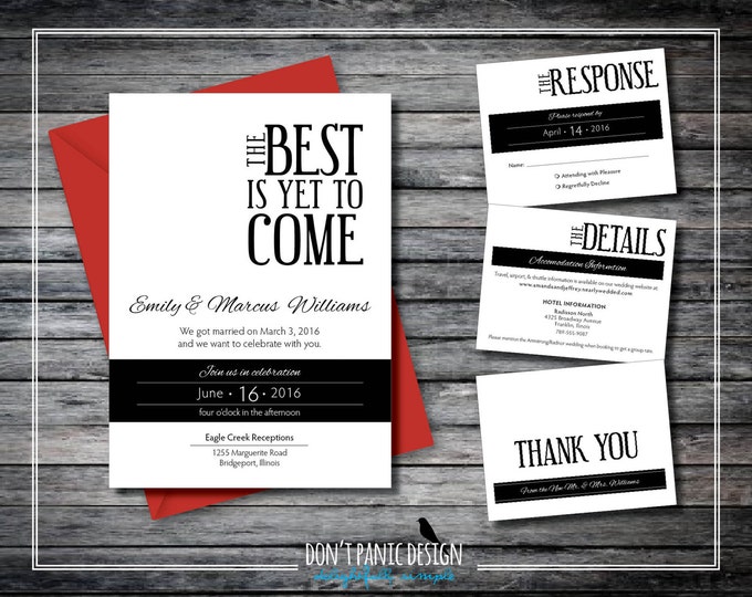 Printable Wedding Announcement Set - the Best is yet to Come - Wedding ...