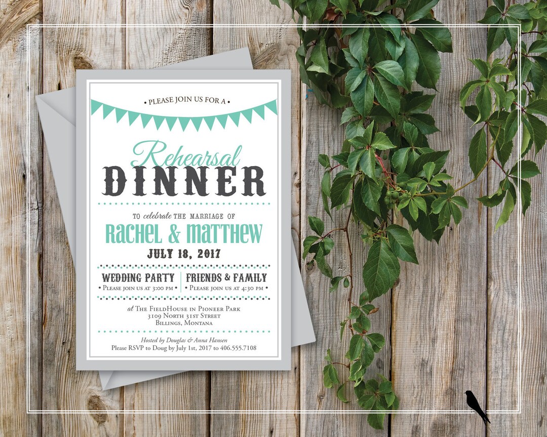Printable Rehearsal Dinner Invitation - Fun, Rustic, Printable Wedding ...