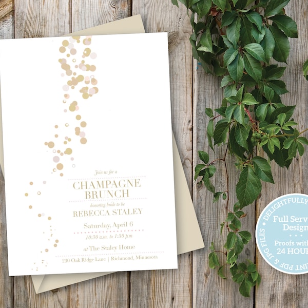 Champagne Invitation - Etsy