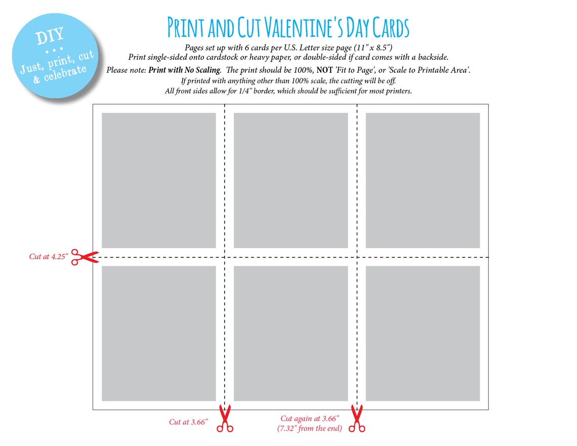 DIY Printable Valentine's Day Cards Art Themed, Rainbow, Paint ...