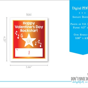 Printable Rock & Roll Valentine's Day Cards, Colorful, Musical Rockstar ...