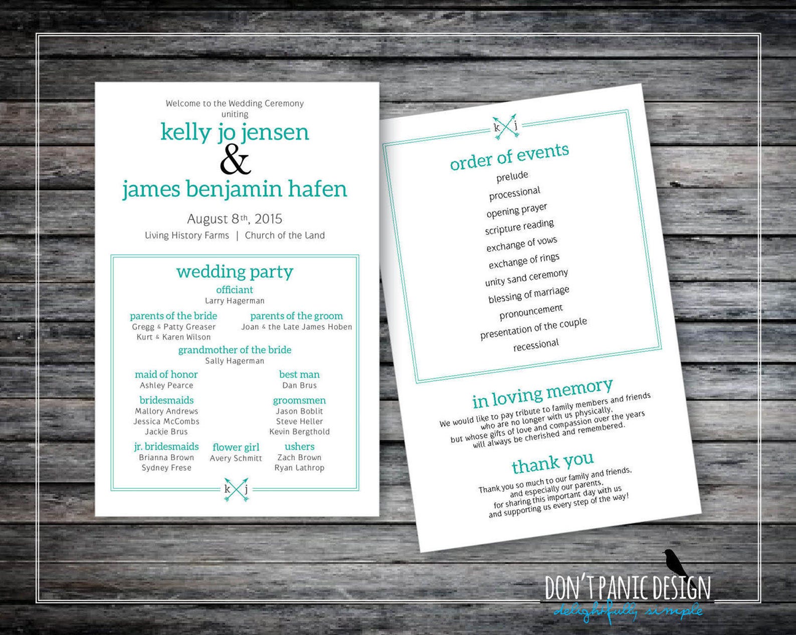 Printable Wedding Program Card - Modern Arrow Monogram Wedding Program ...