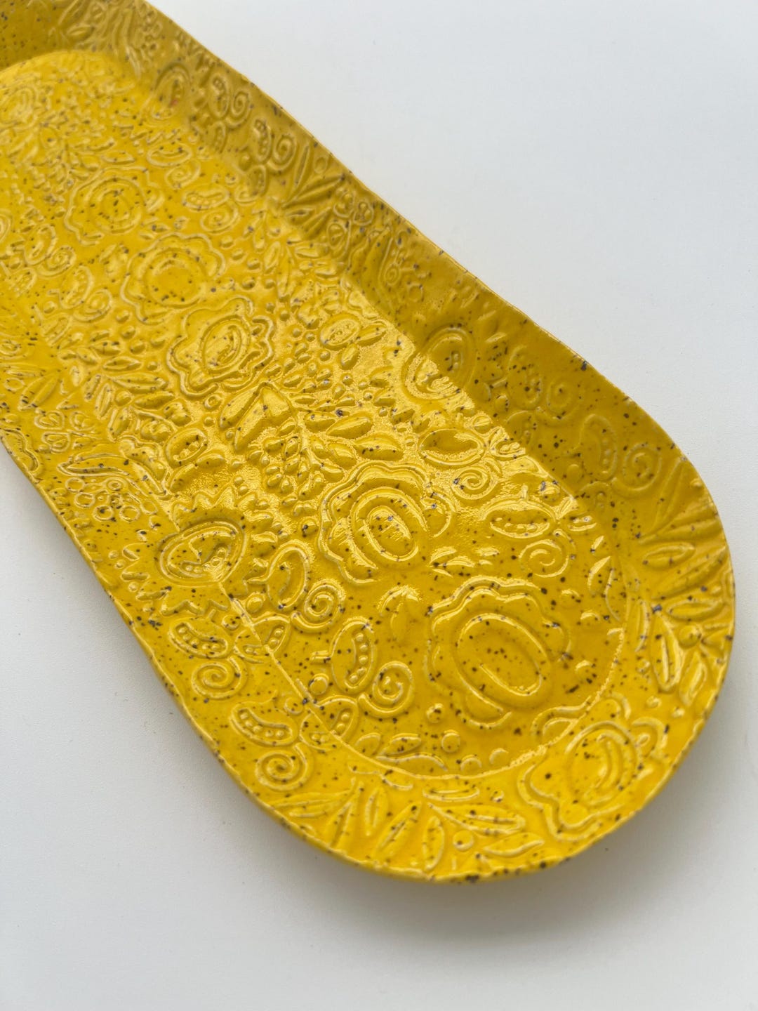 Sunshine Yellow Folk Art Platter Happy Serving Dish Tray Serving Plates ...