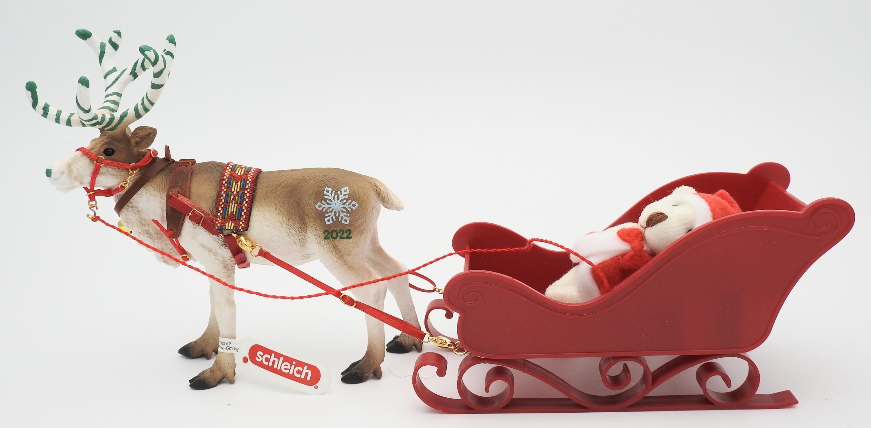 Handmade Christmas Harness for Schleich-size Reindeer – 2 Variations ...