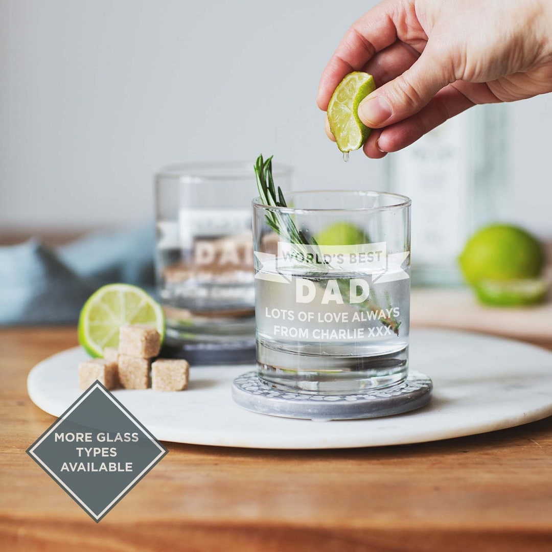 Personalised 'best Dad' Glass Father's Day Birthday Gift for Him Dad ...