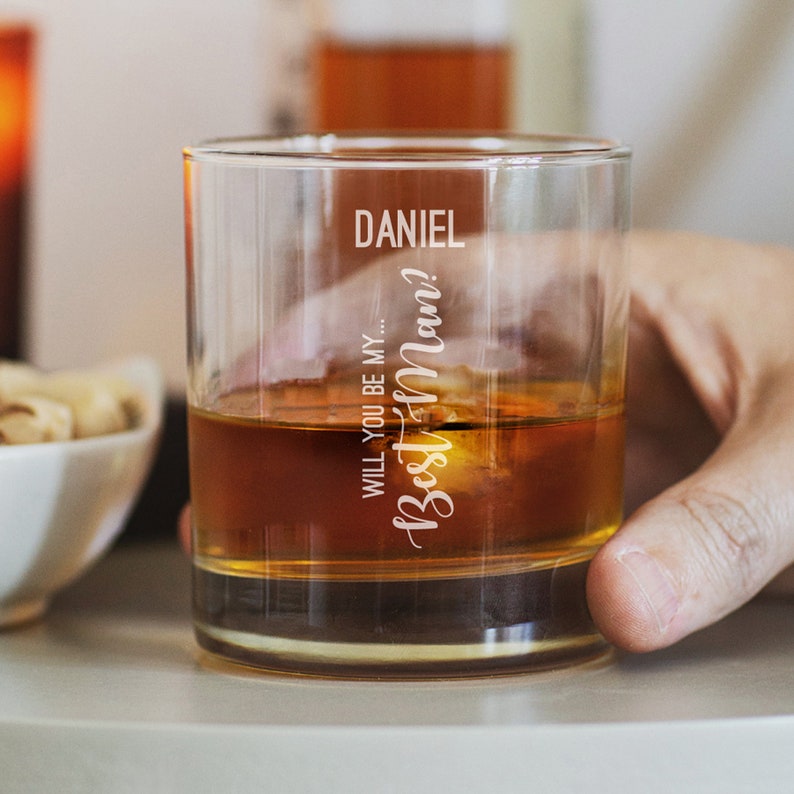 Personalised Wedding Role Proposal Glass for Him Bridal Party | Etsy