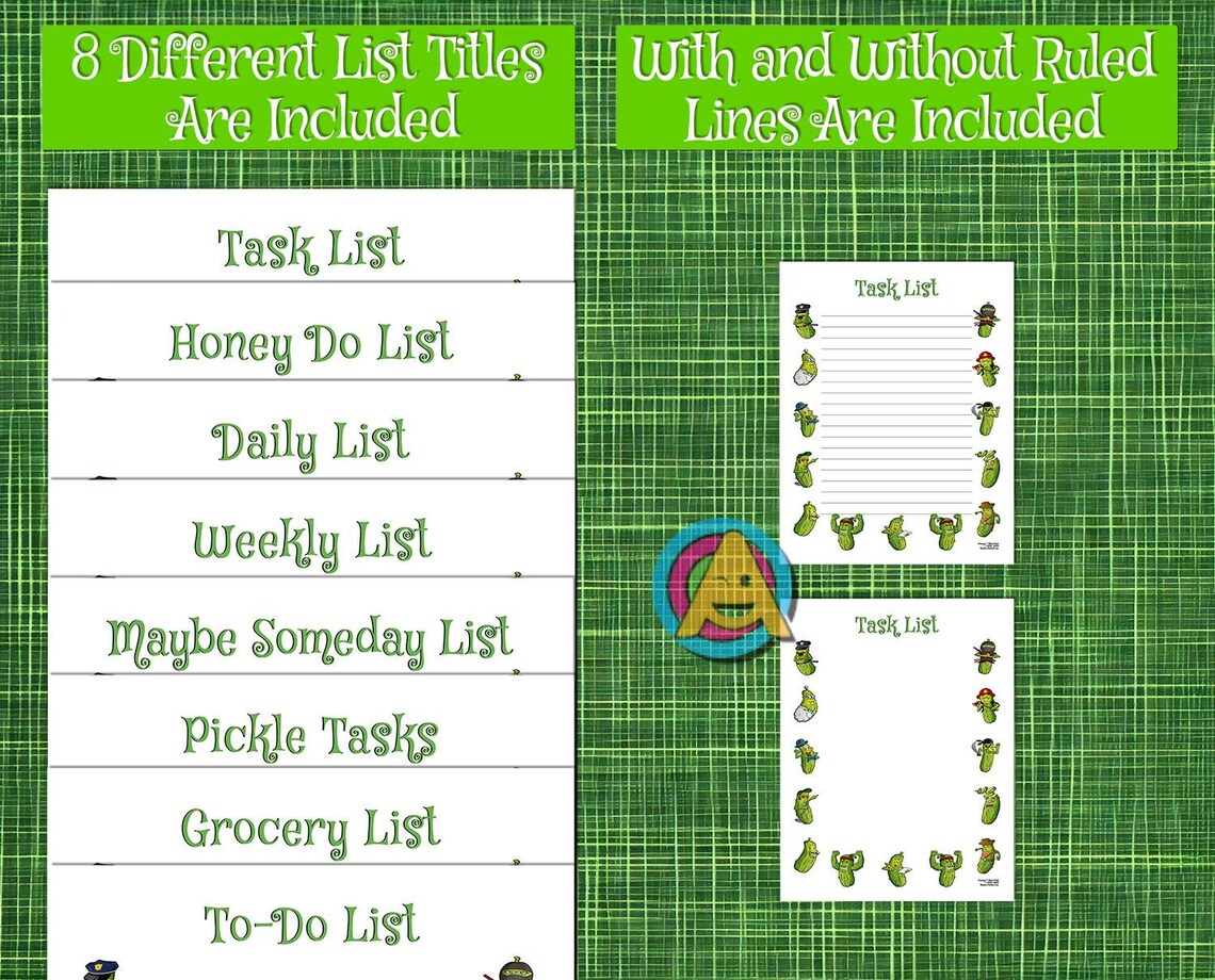 Pickle To-do Lists | Printable Lists | Pickle Accessories | Manage ...