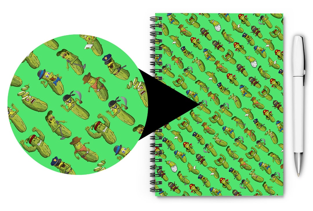 Pickle Cartoon Spiral Notebook, Funny Character Artwork - Etsy