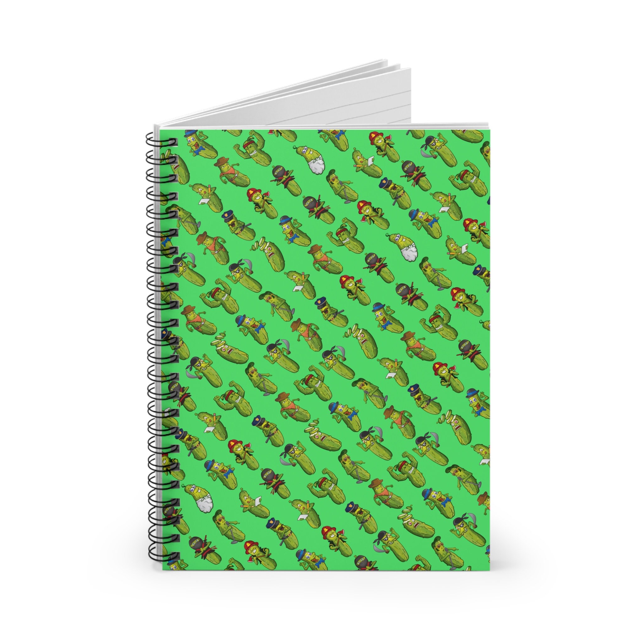 Pickle Cartoon Spiral Notebook, Funny Character Artwork - Etsy